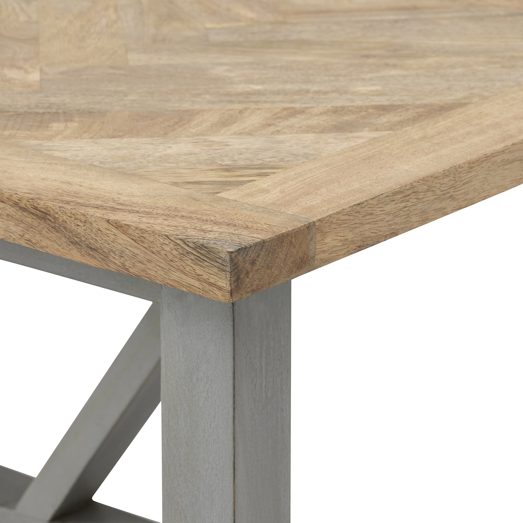 Aylesbury Coffee Table with Herringbone Pattern Top in Early Grey Fram ...