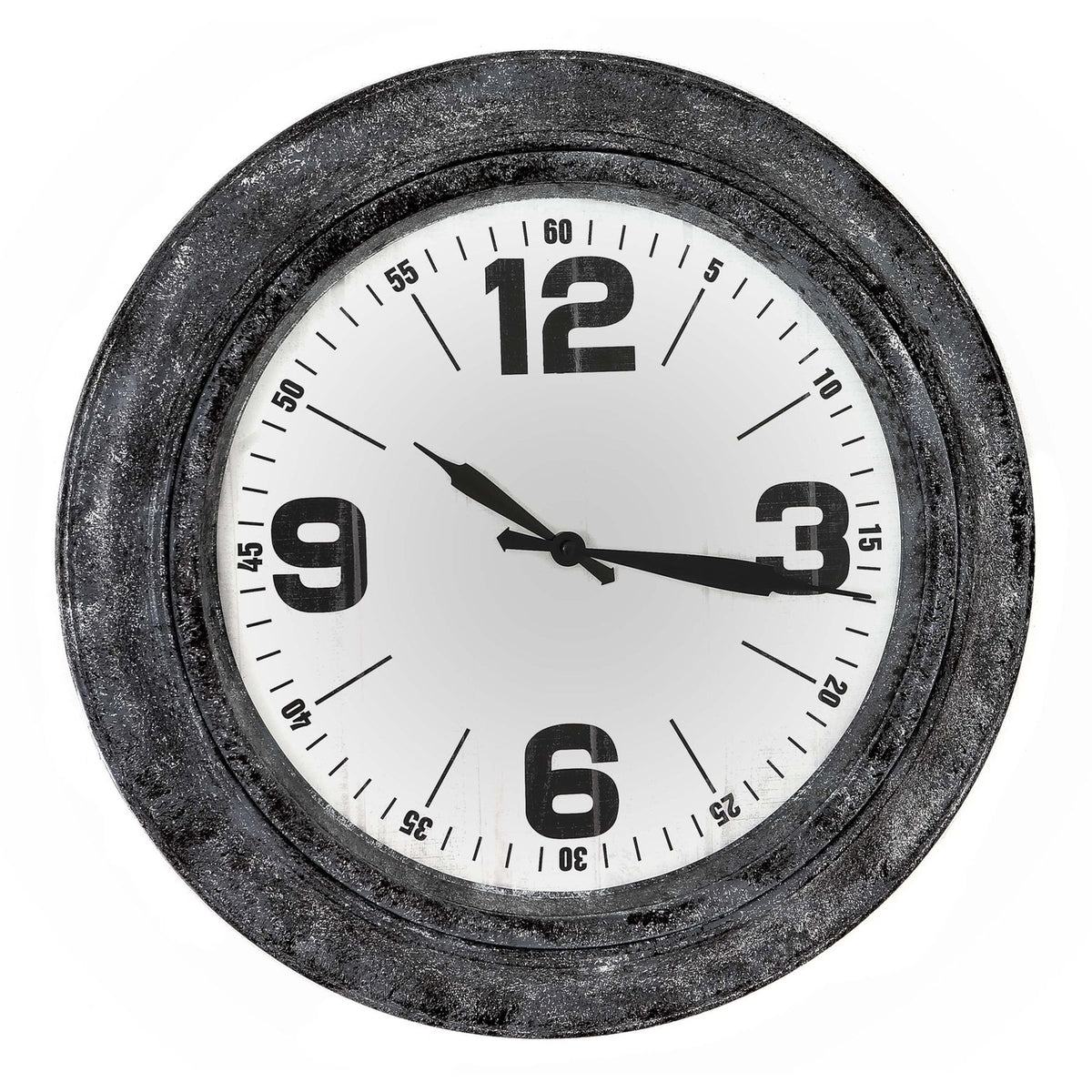 Industrial Style Wall Clock with Vintage Charm in Silver – Fairway Home